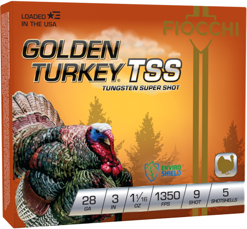FIOCCHI GOLDEN TURKEY TSS 28GA - 3in. 1-1/16OZ #9 5RD 10BX/CS - Shotgun ...
