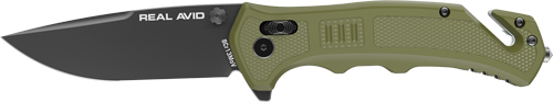 REAL AVID RAV-4 KNIFE ASSISTED - FOLDING 3.25in. BLD GREEN NYLON ...