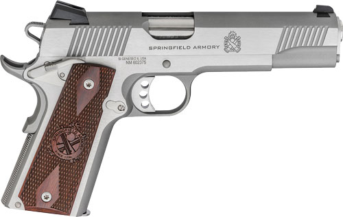 SPRINGFIELD 1911 LOADED 45ACP - 5in. 7RD SS/WOOD GRIPS CA COMP - Semi ...
