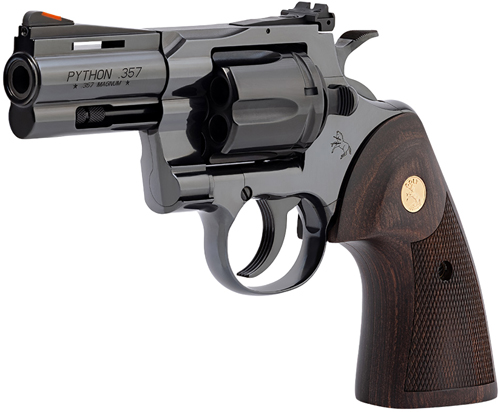 COLT PYTHON 357MAG 3in. 6RD - BLUED WALNUT GOLD MEDALLION - Revolvers at GunBroker.com : 1138193990