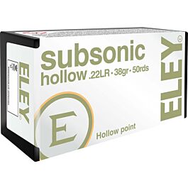 ELEY SUBSONIC 22LR 38GR HP 50RD 100BX/CS