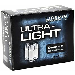 LIBERTY ULTRA LIGHT 9MM +P 9MM LUGER 50GR HP 20RD 10BX/CS