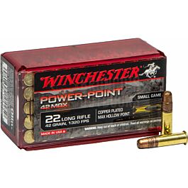 WINCHESTER POWER POINT MAX 22LR 42GR 50RD 40BX/CS