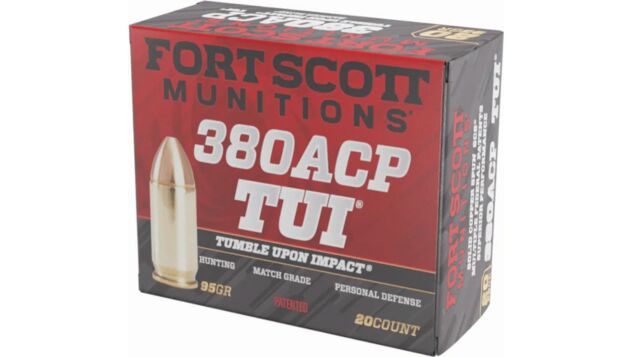 FORT SCOTT 380 ACP 95GR TUI SOLID COPPER 20RD 25BX/CS