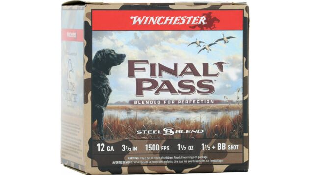 WINCHESTER FINAL PASS 12GA 3" 1-1/2OZ #BB & 1.5 25RD 10BX/CS