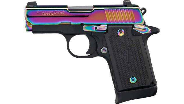 SIG P938 9MM 3" SAO SIGLITE (1)7RD G10 TITANIUM RAINBOW