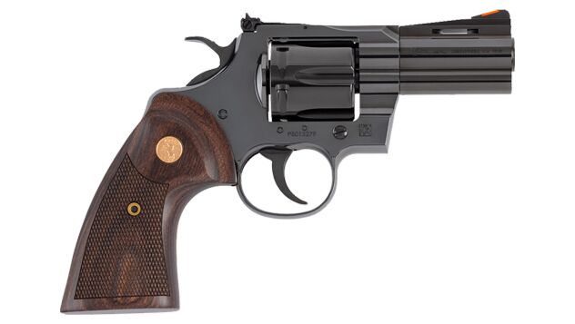 COLT PYTHON 357MAG 3" 6RD BLUED WALNUT GOLD MEDALLION