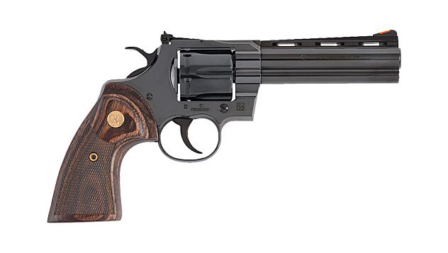 COLT PYTHON 357MAG 5" 6RD BLUED WALNUT GOLD MEDALLION