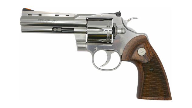 COLT PYTHON 357MAG 4.25" 6RD STAINLESS WALNUT GRIPS
