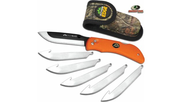 OUTDOOR EDGE RAZOR BLAZE 3.5" FOLDER W/6 BLADES ORANGE HNDL