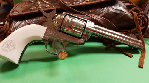 CIMARRON TEXAS RANGERS 45LC - PW FS 4.75in. ENGRAVED NICKEL - Revolvers ...